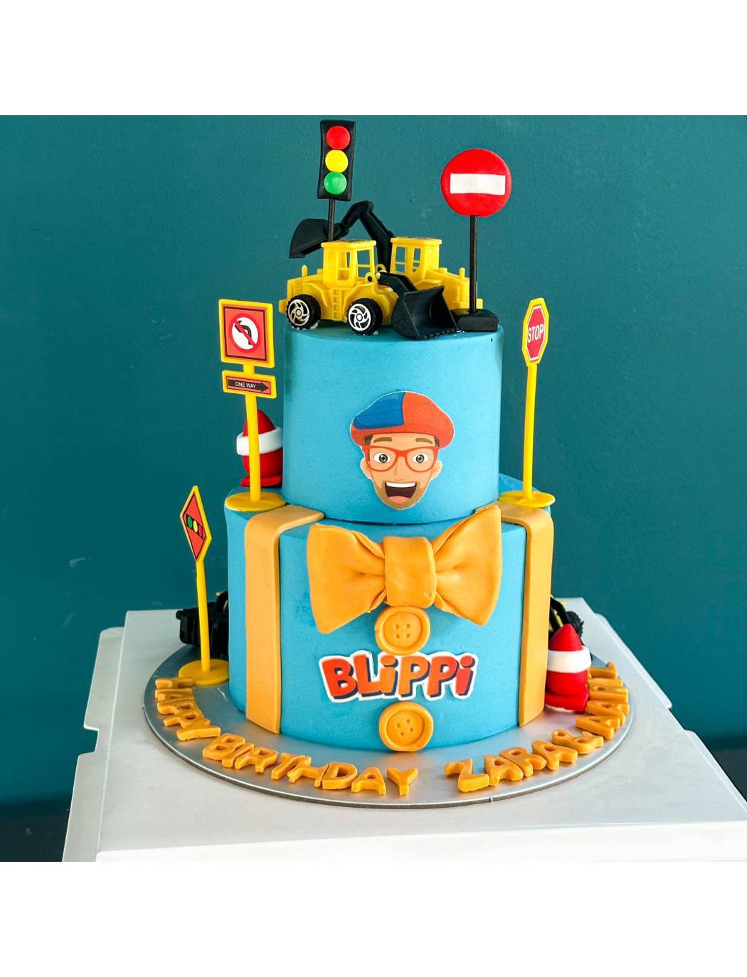 Blippi Traffic And Excavator Cake Best Kids Customised Cake